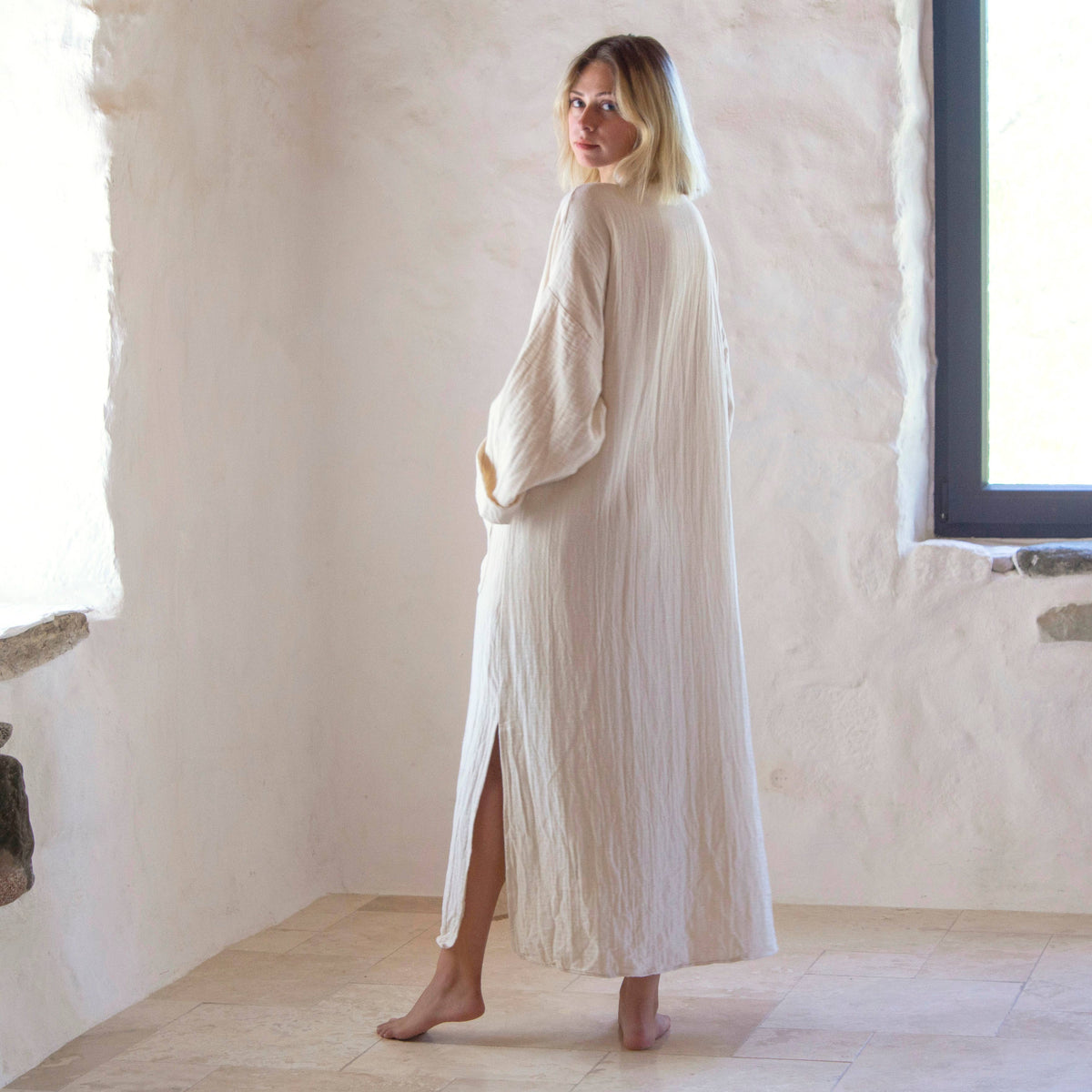 loom.ist - Muslin double-layered cotton robe: Undyed | Mad Sass Soap Co