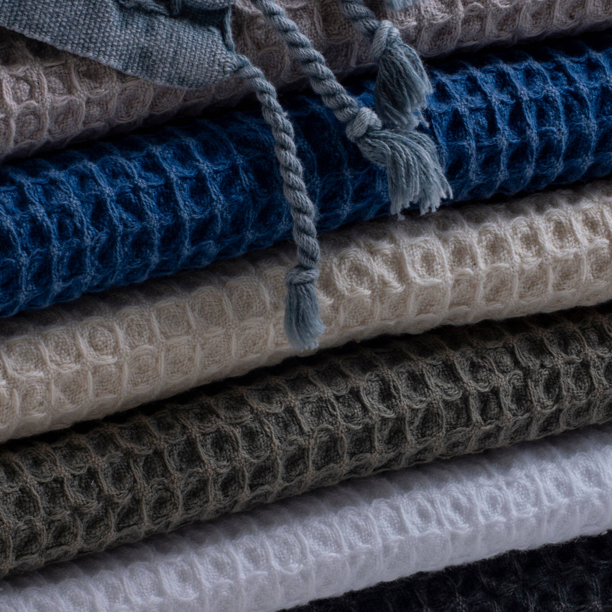 loom.ist - Waffle Bath Towel: Greyblue | Mad Sass Soap Co
